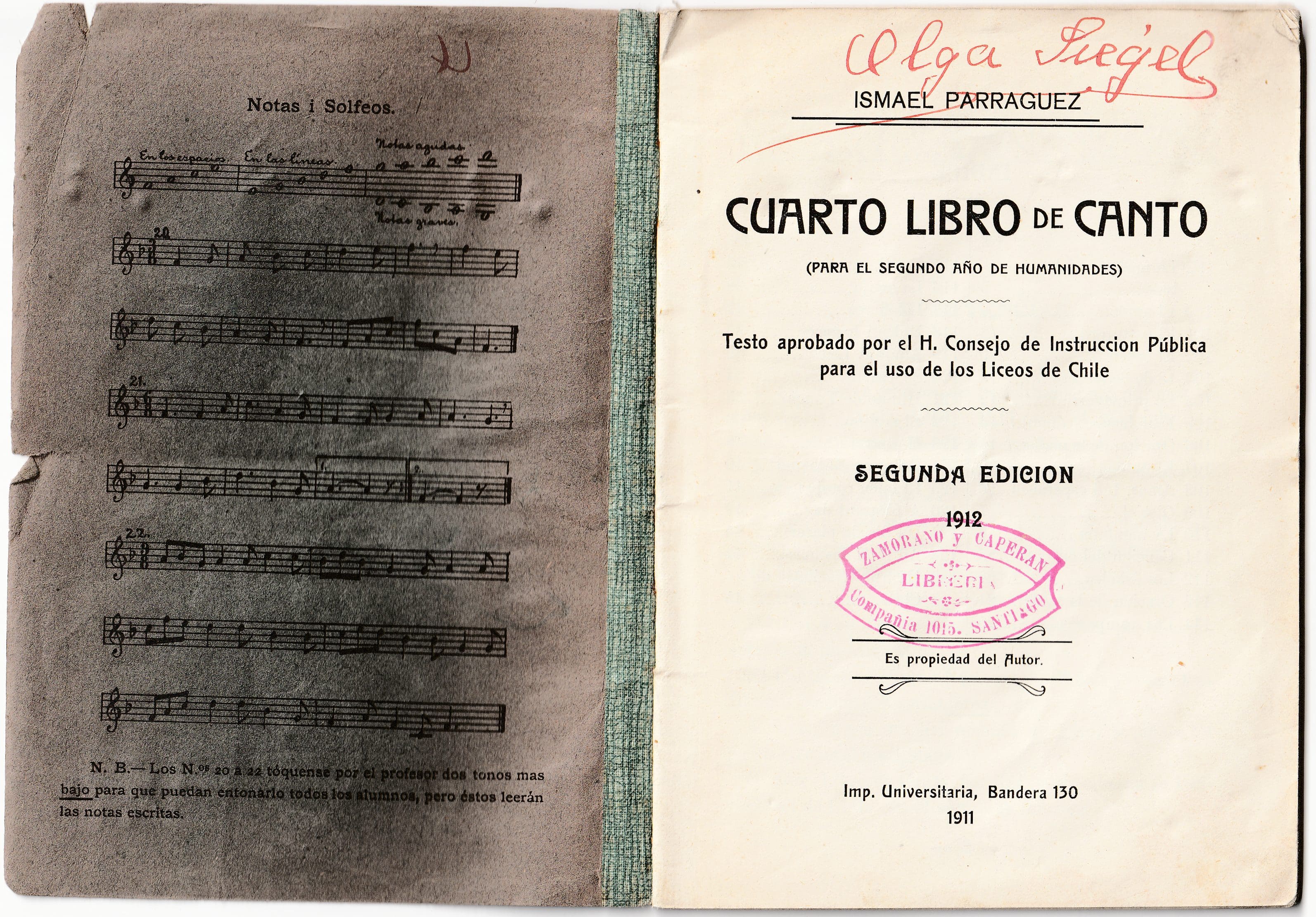 Libro de Canto CUARTO. Ismael Parraguez. Pag 1. | AMI | Archivo de ...
